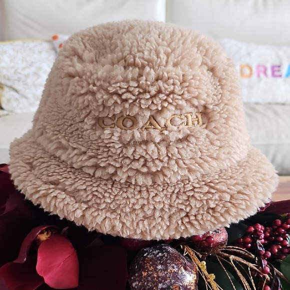 Coach | Accessories | Coach Tan Shearling Bucket Hat | Poshmark